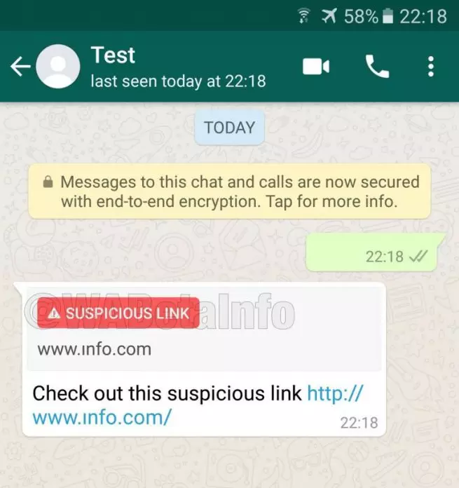 WhatsApp શંકાસ્પદ લિંક્સ