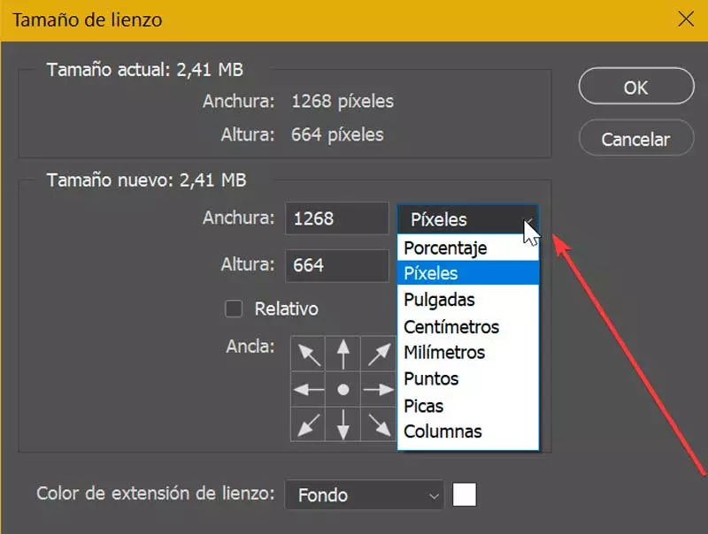 photoshop canvas size