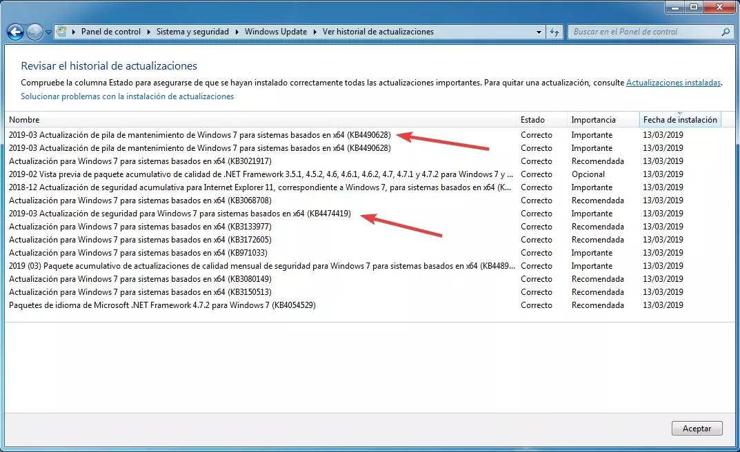 Actualitzacions SHA-2 Windows 7