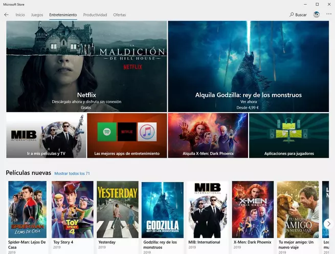 Entertainment yn 'e Windows 10 Store