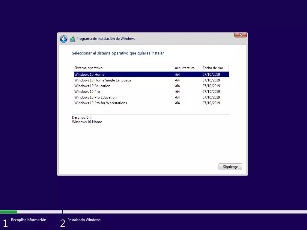Nainštalujte Windows 10 1909 MSDN
