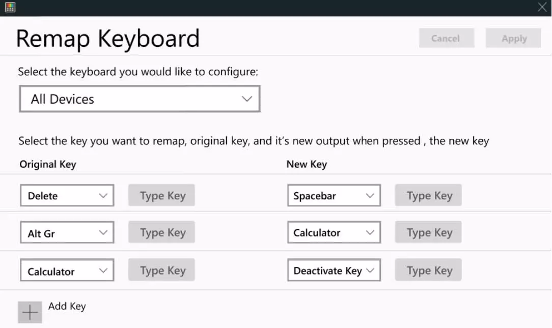 Powertoy Keyboard Shortcut Manager