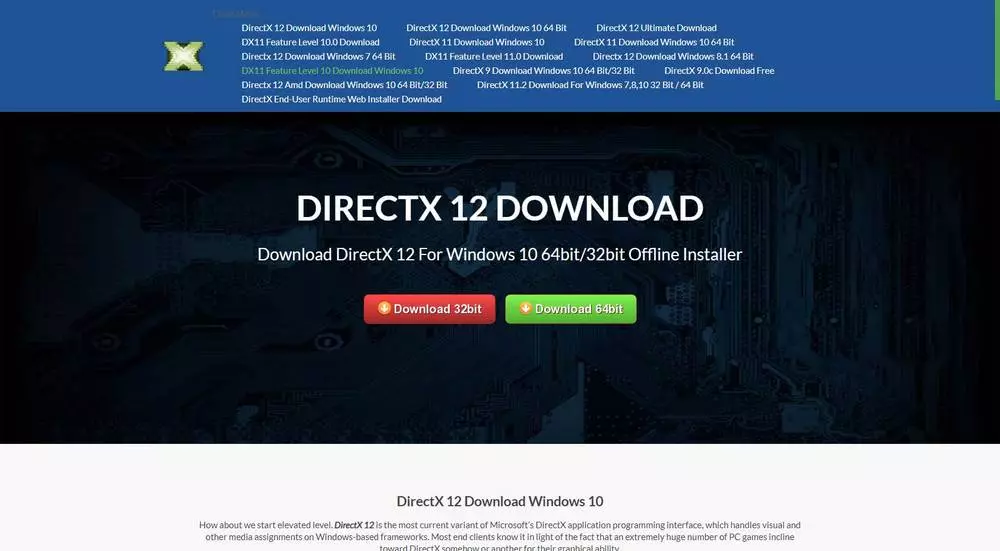 Võlts DirectX 12 allalaadimised
