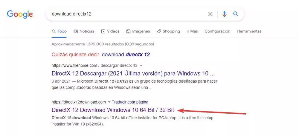 Võlts DirectX 12 allalaadimine Google'ist