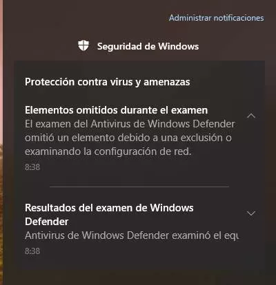 Ignored items Windows Defender scan
