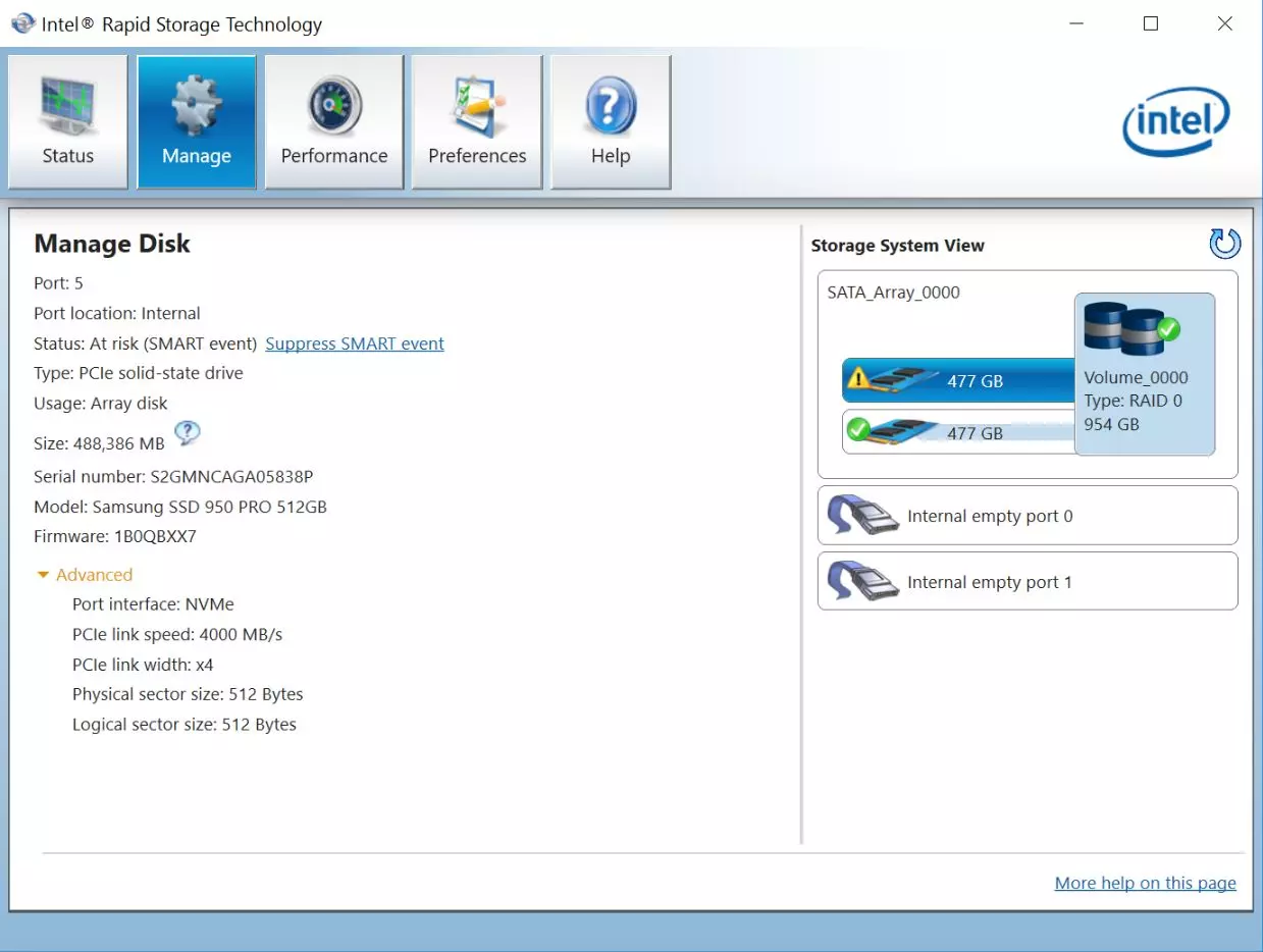 Intel Rapid Storage Technology