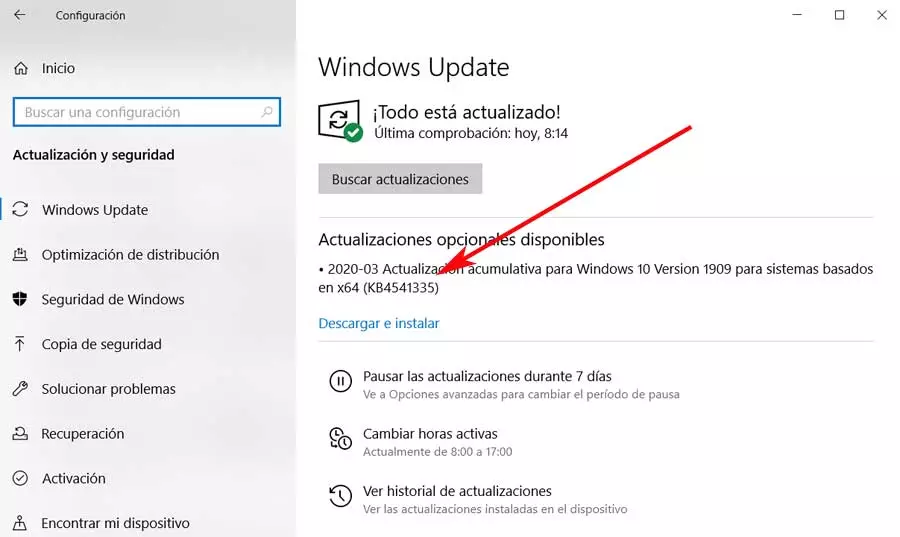 Eguneratu KB4541335 Windows 10