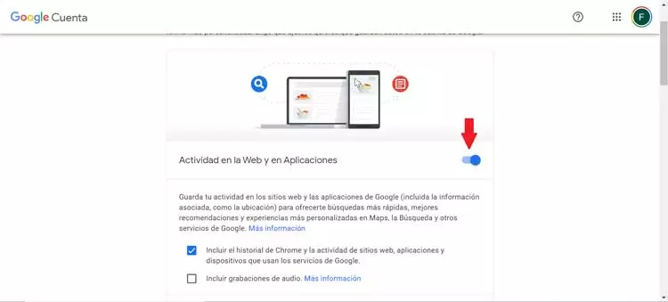 Google Web an App Aktivitéit