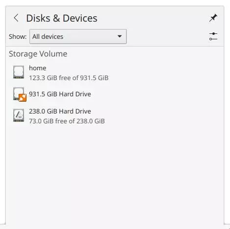 KDE Plasma 5.20 – Панель дисків