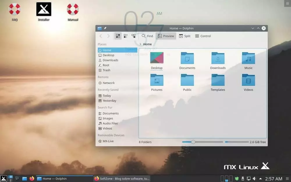 Gennemsigtighedseffekter MX Linux KDE