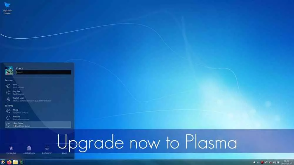 KDE Плазмасы - Windows 7 6 концепциясе