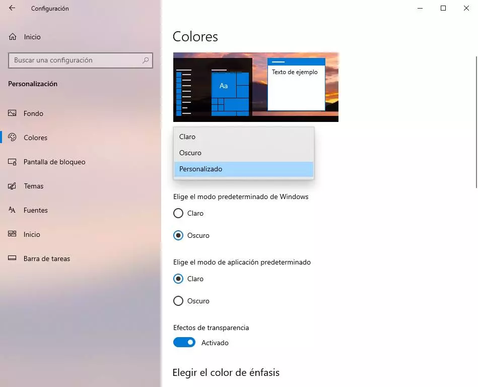 Светло темна тема на Windows 10