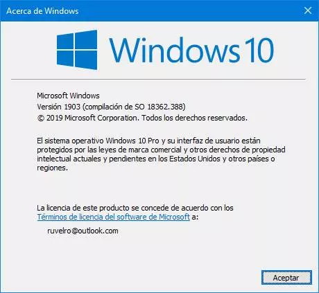 winver build 18362.388