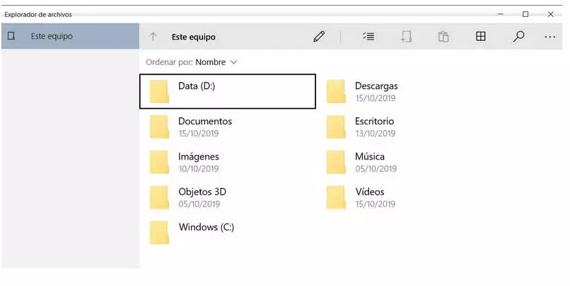 Explorador de ficheiros Windows 10X