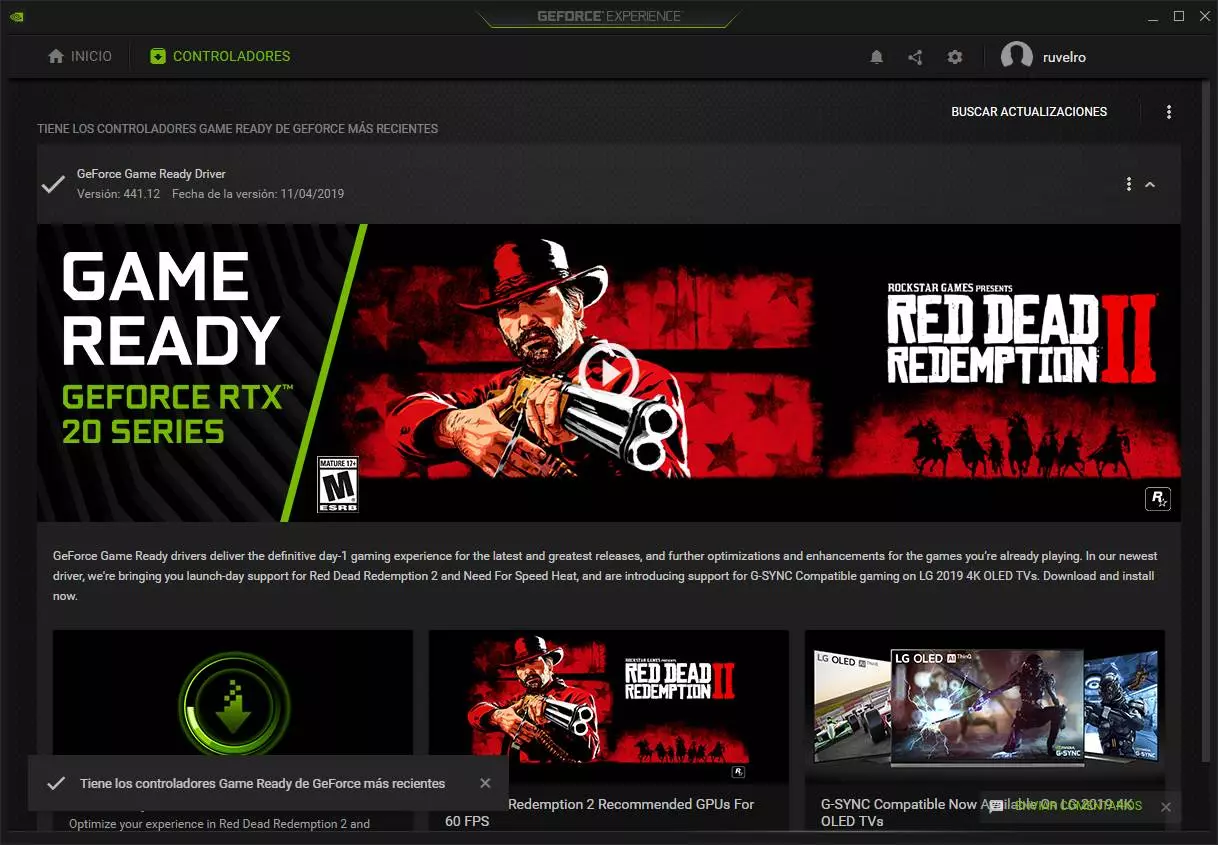 Update NVIDIA drivers from GeForce Experience