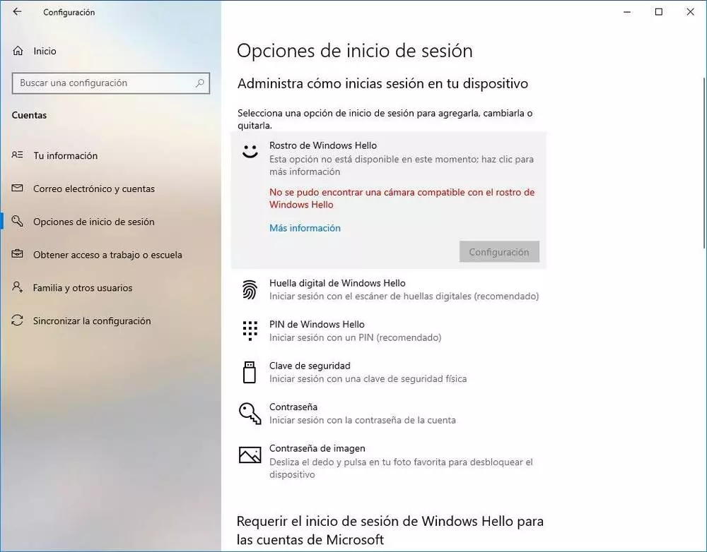 Configurar Windows Hello - Webcam 1