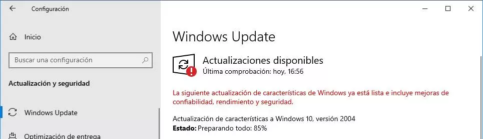 Windows Update'te Windows 10 Mayıs 2020 Güncelleştirmesi