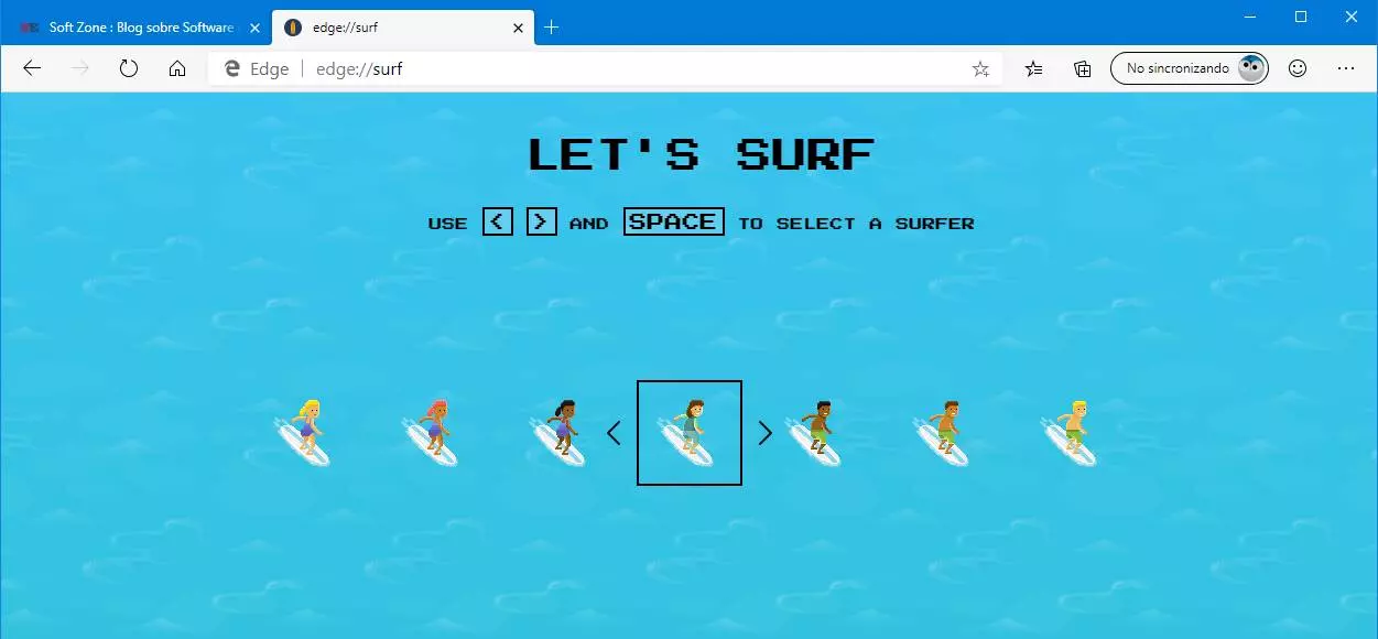 Microsoft Edge surfing game