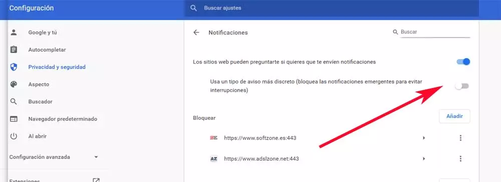 Notificações do Chrome 80