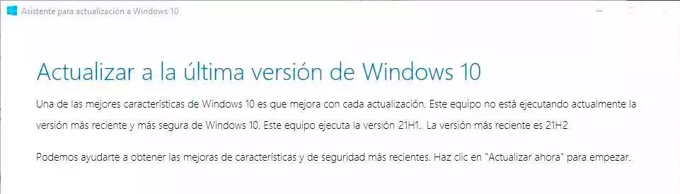 Naik taraf kepada Windows 10 21H2