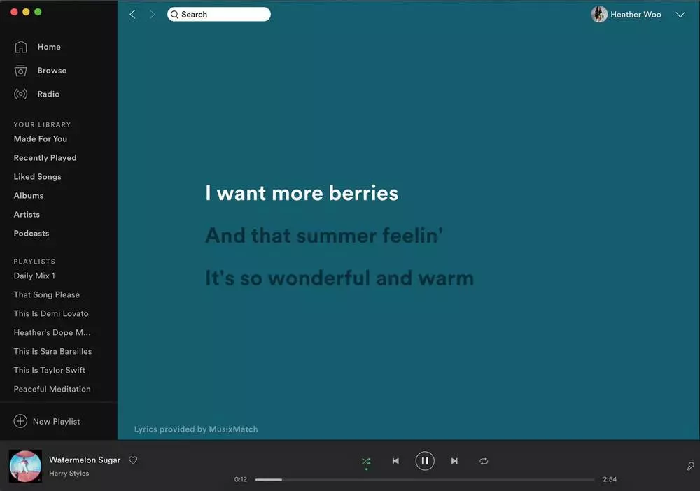 Spotify - UWP ән мәтіндері