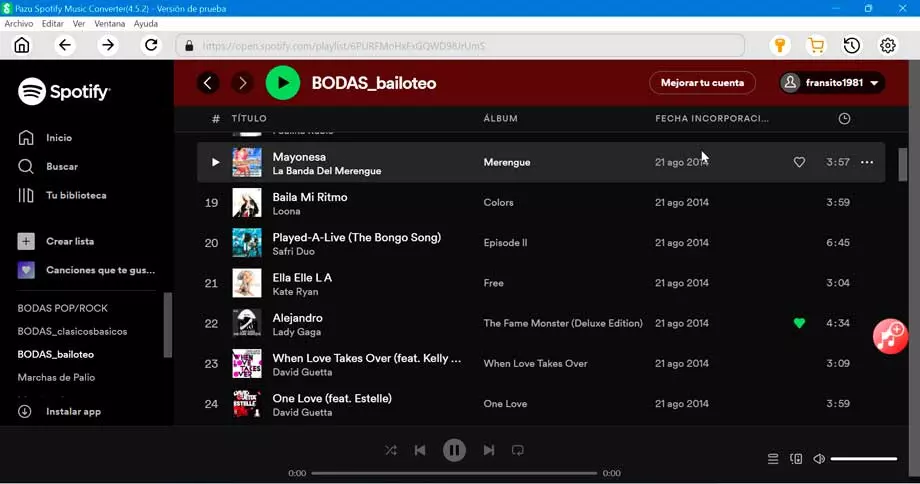 Konvertuesi i muzikës Pazu Spotify