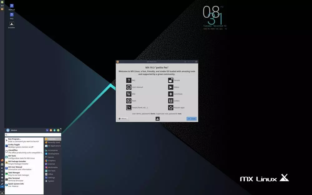 MX Linux Desktop 19.3