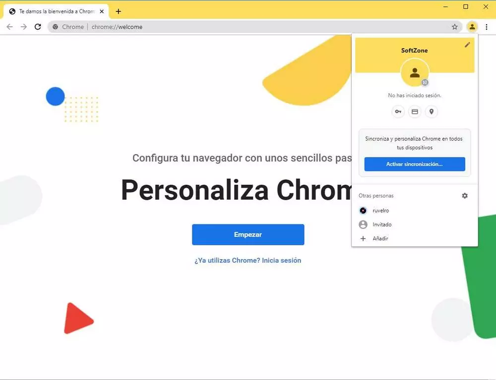 Chrome'dagi yangi profil ma'lumotlari