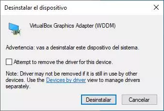 W10 - Insider Driver Uninstall Driver Message