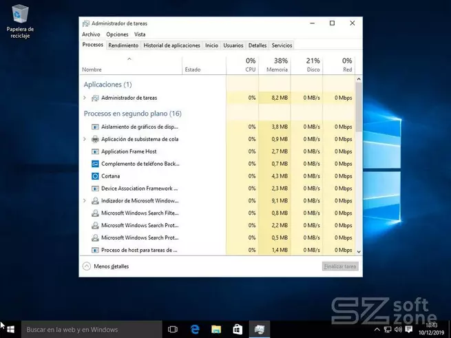 Windows 10 1909 vs 1507 - менаџер на задачи 1507