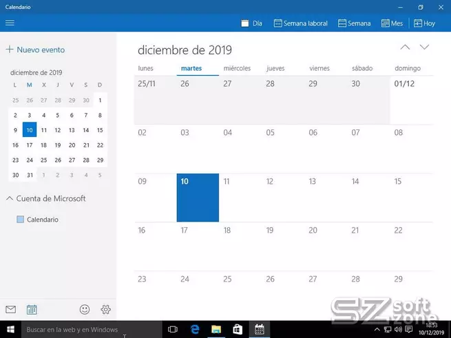 Windows 10 1909 vs 1507 - app calendar 1507