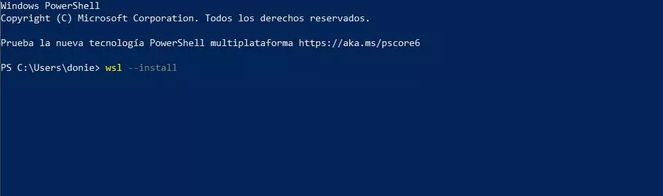 powershell wsl