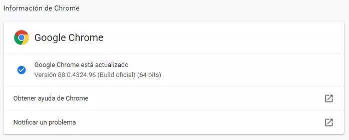 Informācija Chrome 88