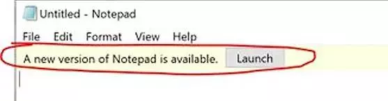 Windows Notepad Update Notice