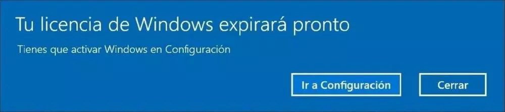 A túa licenza de Windows caducará en breve