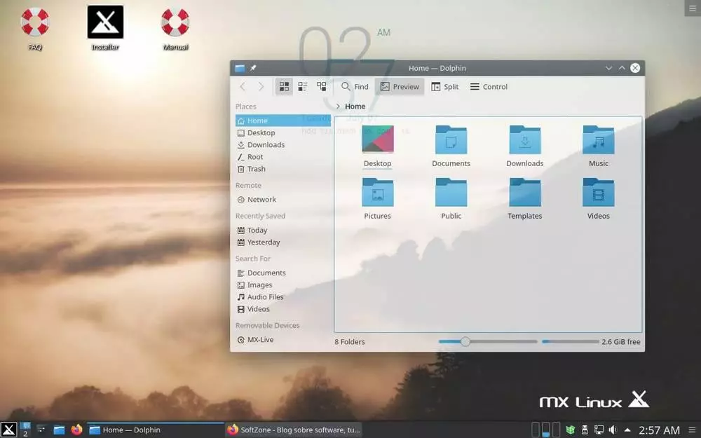 אפקטי שקיפות MX Linux KDE