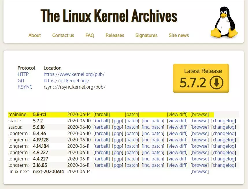 Kernel 5.8 RC1 downloaden