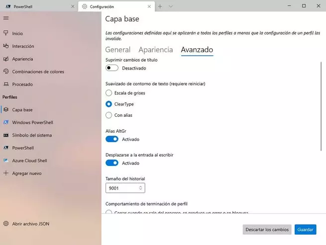 Windows terminālis — jauns iestatījumu panelis 7
