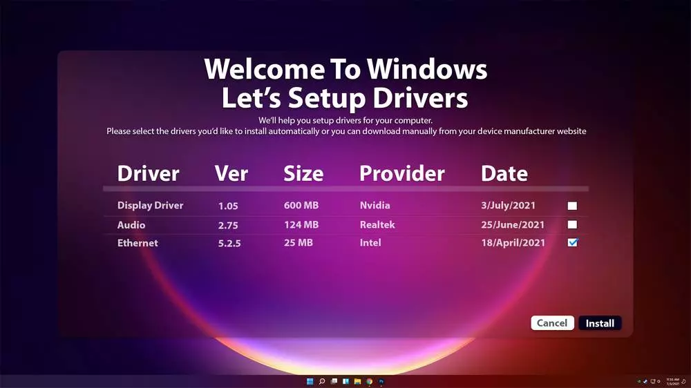 Windows 11 cusboonaysiinta darawalka