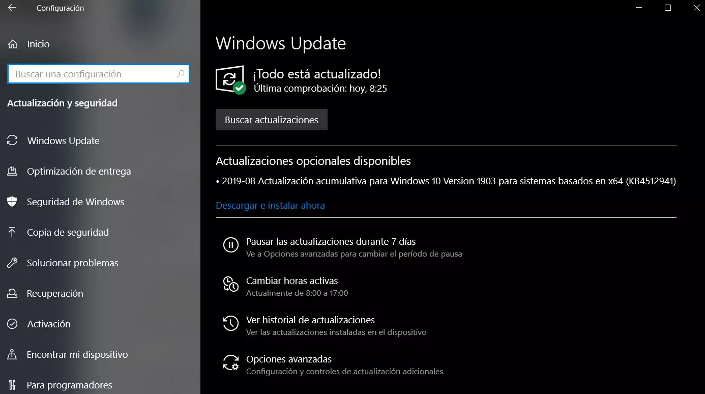 Actualitzacions opcionals Windows 10