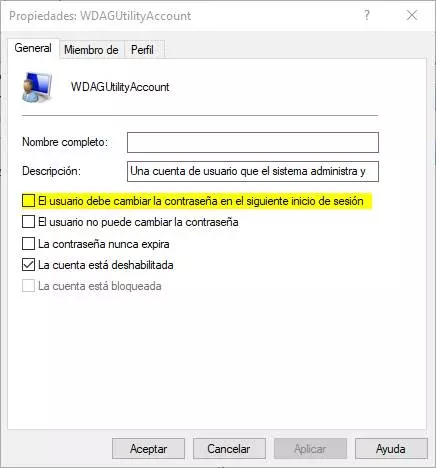 Forçar canvi contrasenya usuari Windows 10