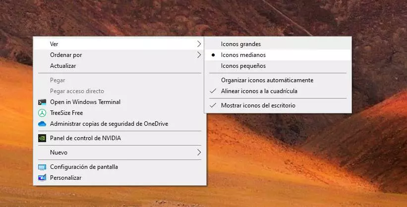 Madhësia e ikonave të desktopit W10