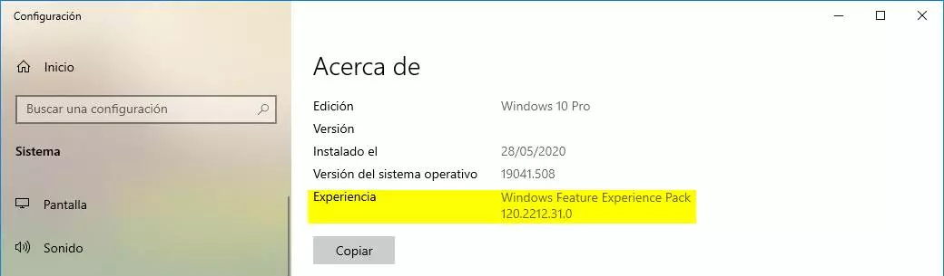 Windows 10 გამოცდილების პაკეტი