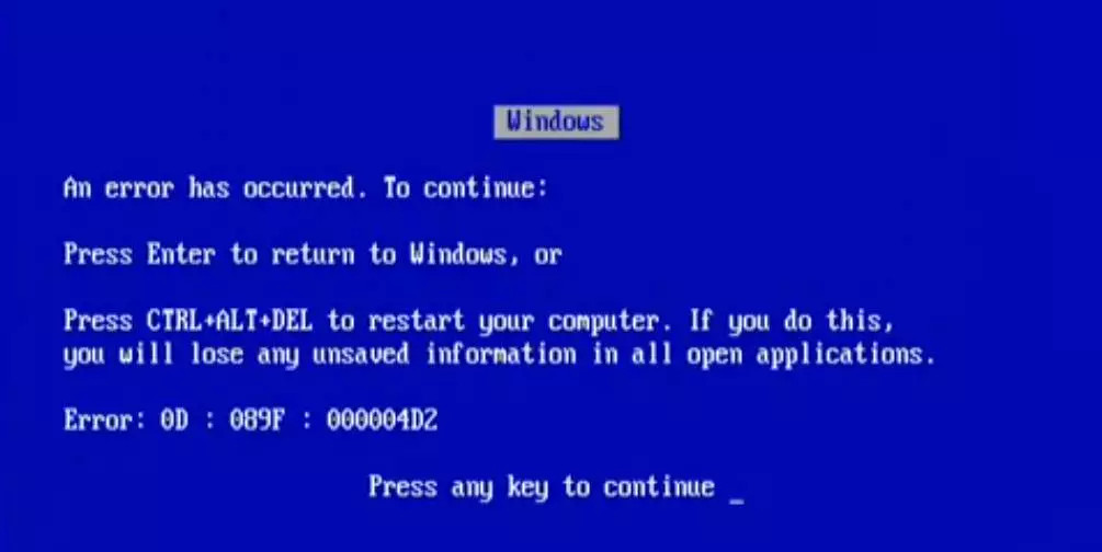 نظام التشغيل Windows ME الموت الزرقاء