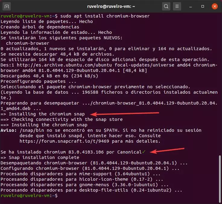 Installéiert Chromium Snap Ubuntu 20.04