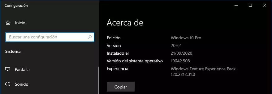 Windows 10 20H2 सफलतापूर्वक स्थापित किया गया
