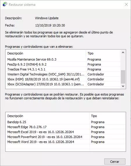 Zvirongwa zvakakanganiswa nenzvimbo yekudzorera mukati Windows 10