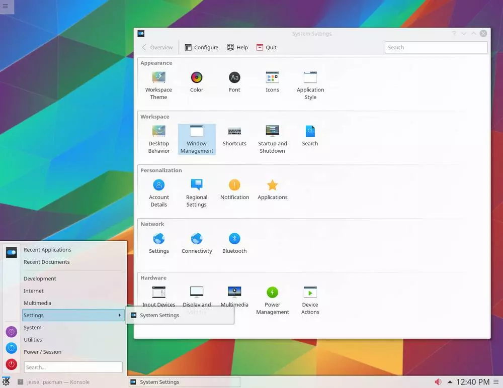 Arch Linux ກັບ desktop