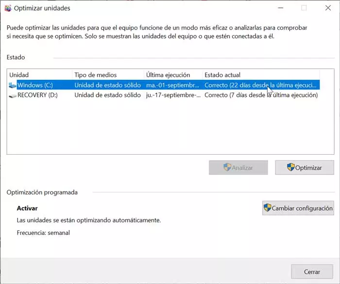 Optimalkan drive Windows 10