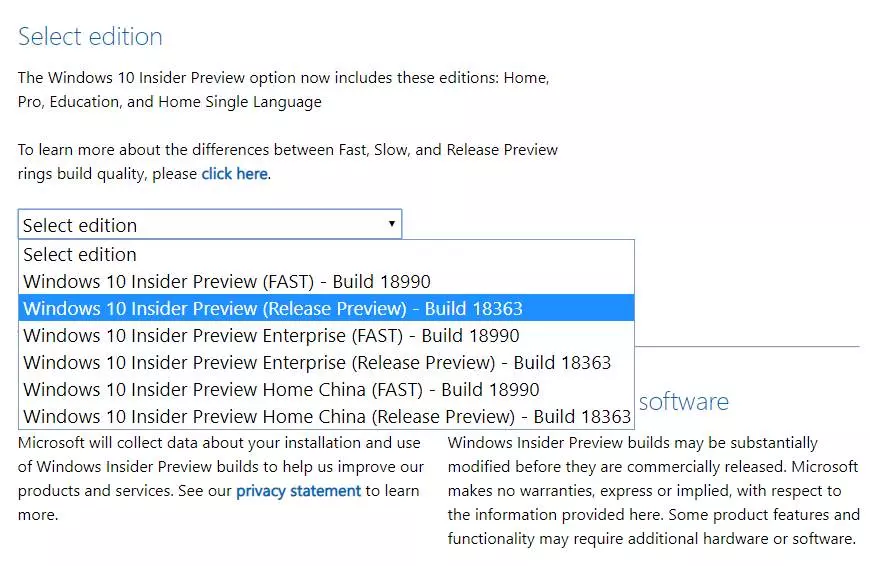 Deskargatu ISO Windows 10 19H2 2019ko azaroa